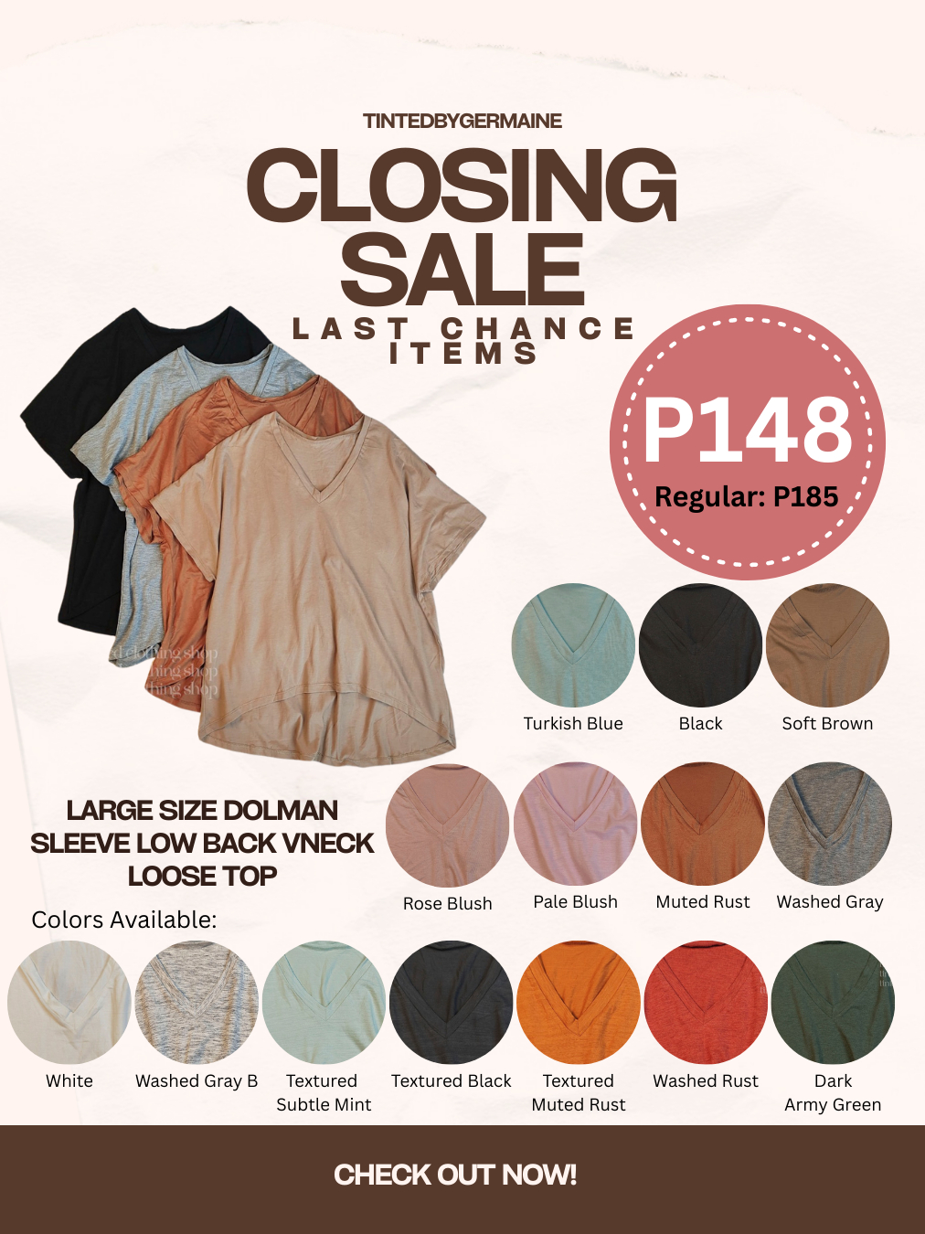 OOTD Trendy Large Size Dolman Sleeve Low Back VNeck Loose Top Blouse ...