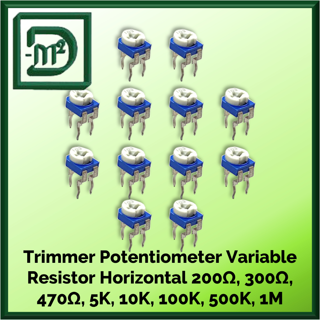 Trimmer Potentiometer Variable Resistor Horizontal 200Ω to 1M (10-20pcs ...