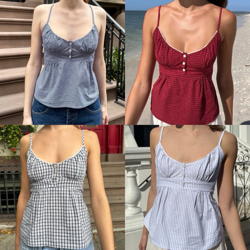 Brandy Melville ~ Plaid/Checkered/Stripes Tiffany tank tops | Shopee ...