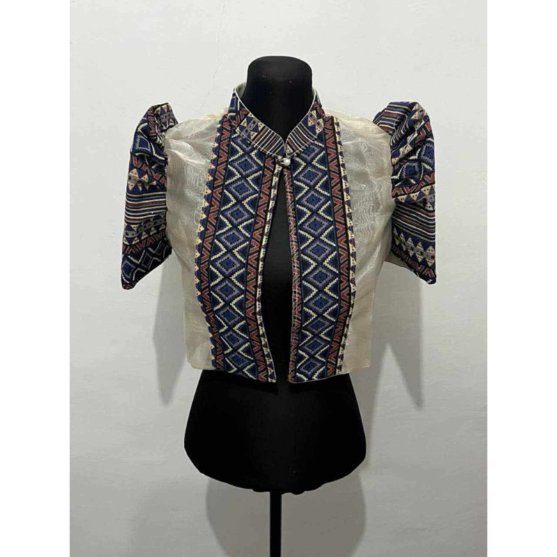 Modern Filipiniana Top Bolero Ethnic Design | Shopee Philippines