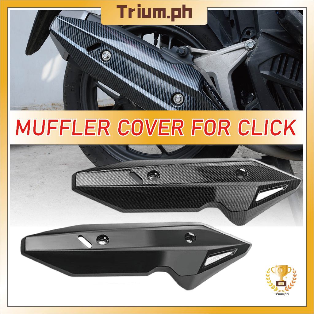 MUFFLER COVER FOR CLICK MUFFLER COVER MATTE BLACK / GLOSSY CARBON FOR ...