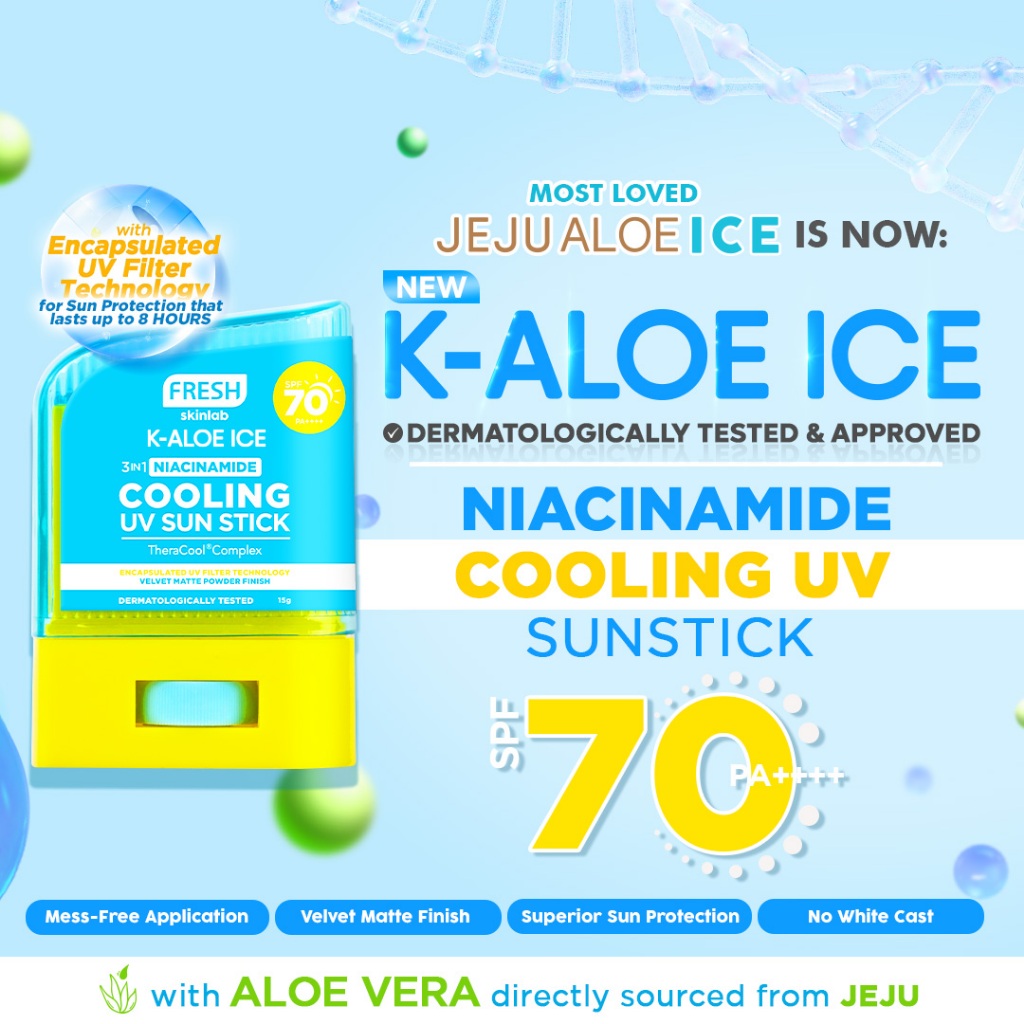 Fresh Skinlab K- Aloe Ice 3 in 1 Niacinamide Cooling UV Sun Stick SPF ...
