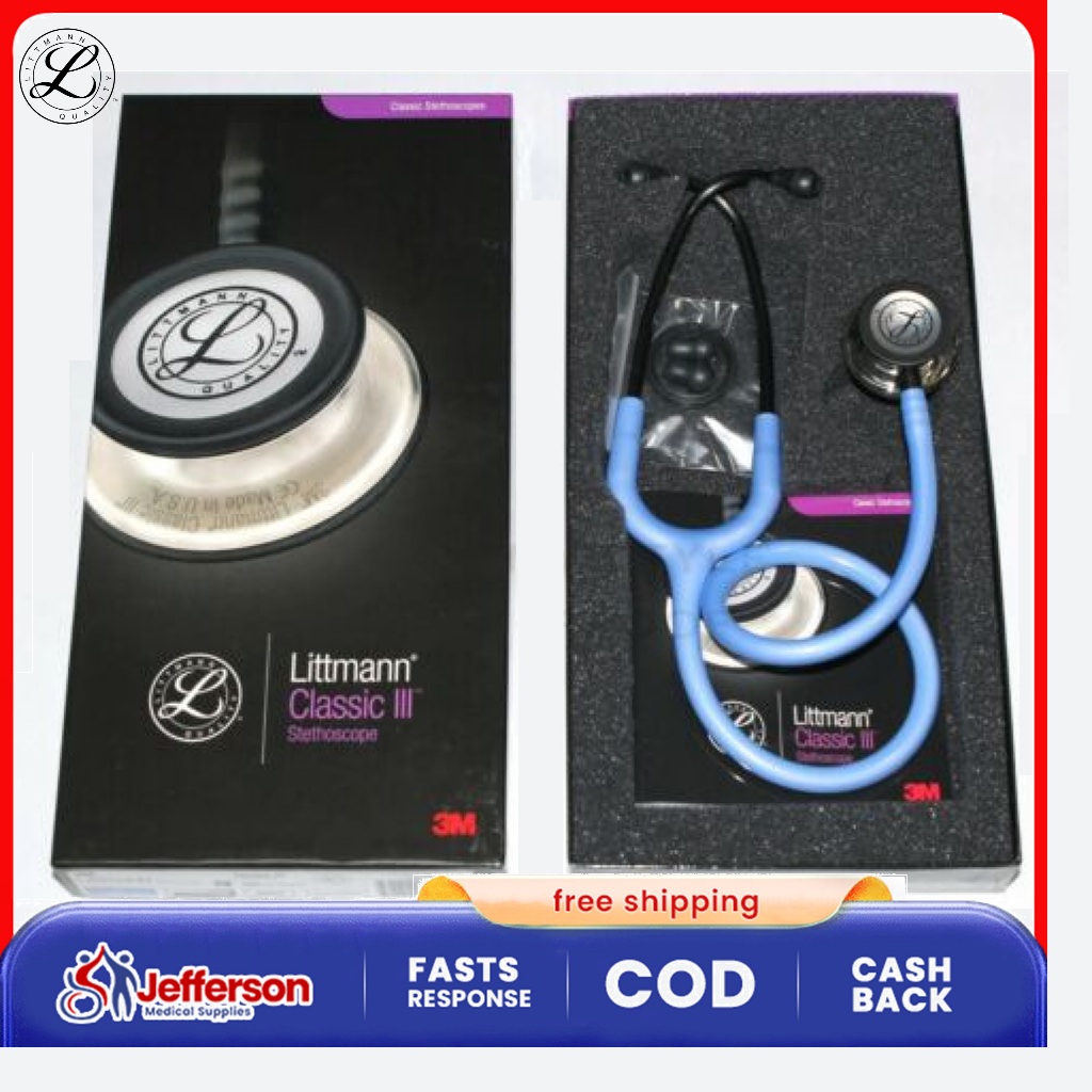 3M Littmann Stethoscope Classic III: Mirror & Ceil Blue Smoke Stem 5959 ...