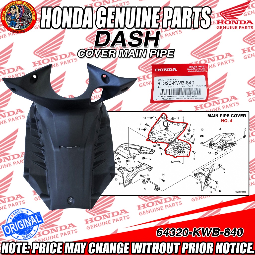 DASH COVER MAIN PIPE (HPI) (GENUINE: 64320-KWB-840) | Shopee Philippines