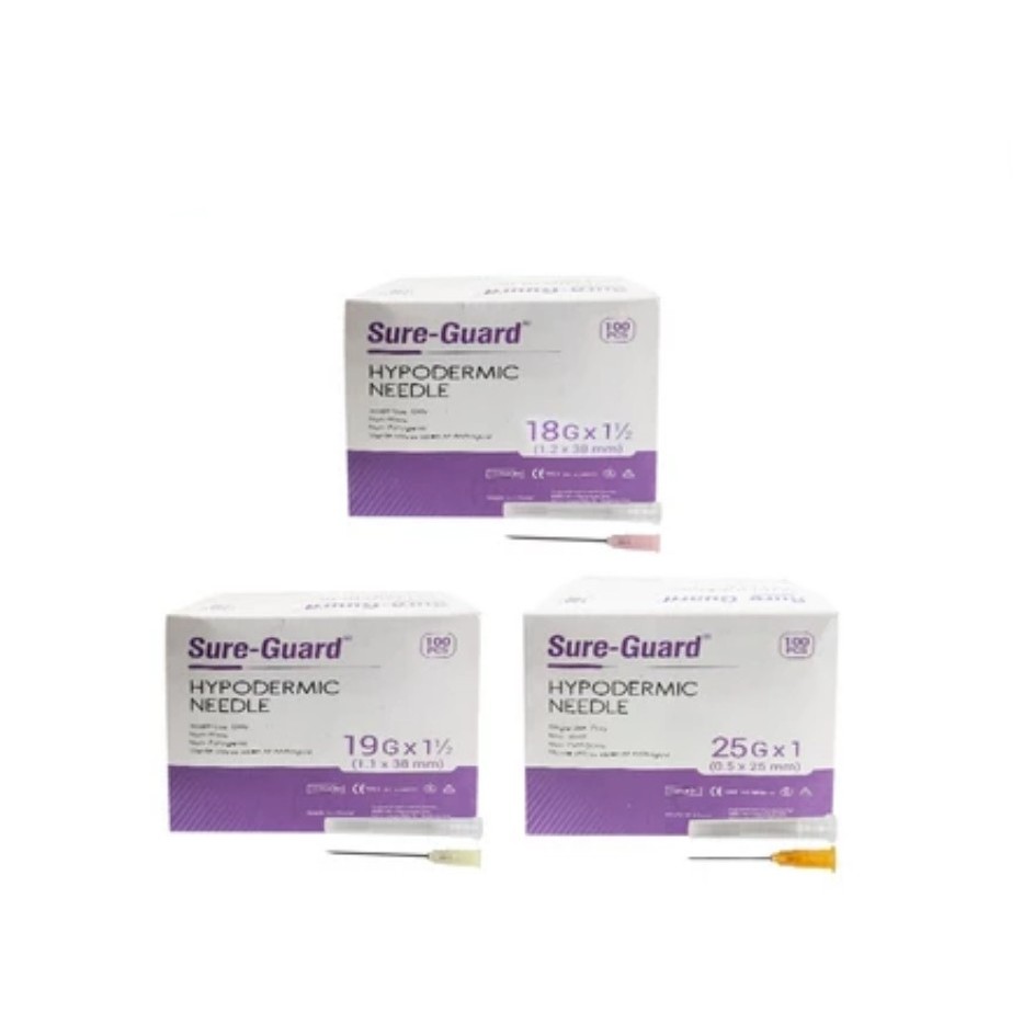 Sure-Guard Hypodermic Needles - Disposable Injection Needles (1 Box of ...