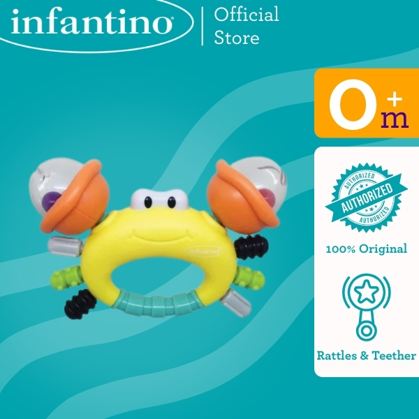 INFANTINO Sand Crab - Rattle & Teether™ YELLOW (BPA-Free) | | 0 months+ ...