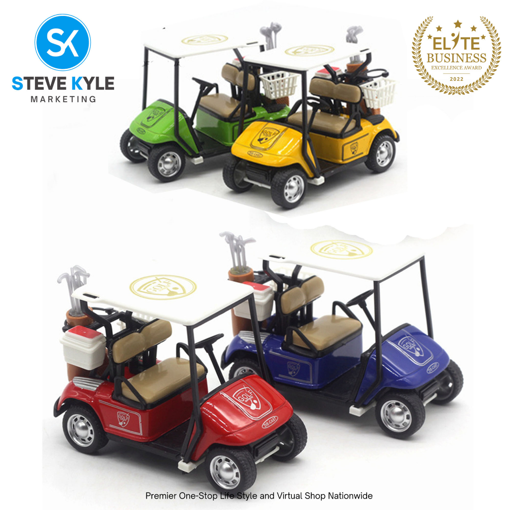 Mini Golf Cart Metal Pull Back Action Cart 1:36 Scale Golfcart Pullback ...
