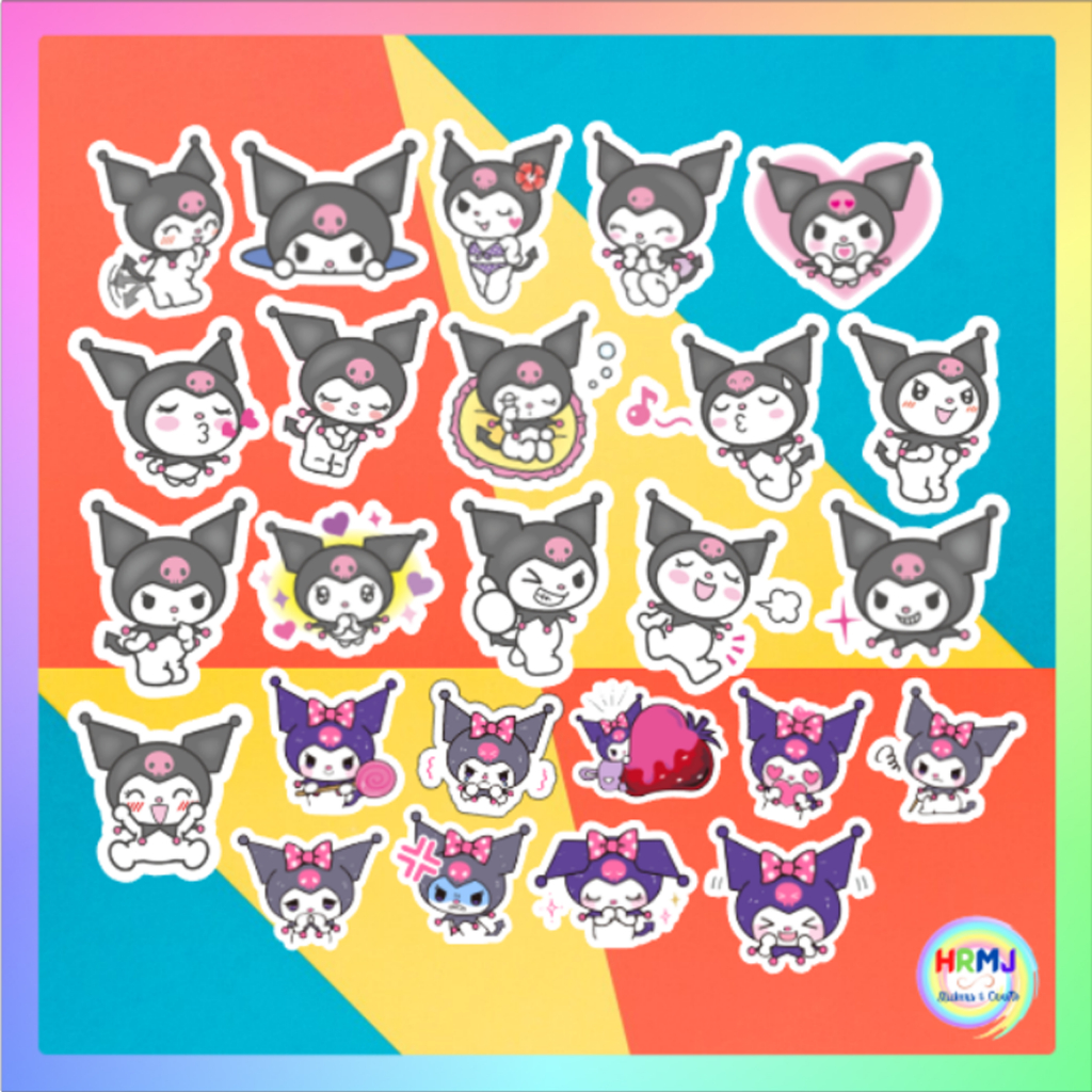 Cute Kuromi, My Melody Design Sticker Set | Trendy Aesthetic Stickers ...