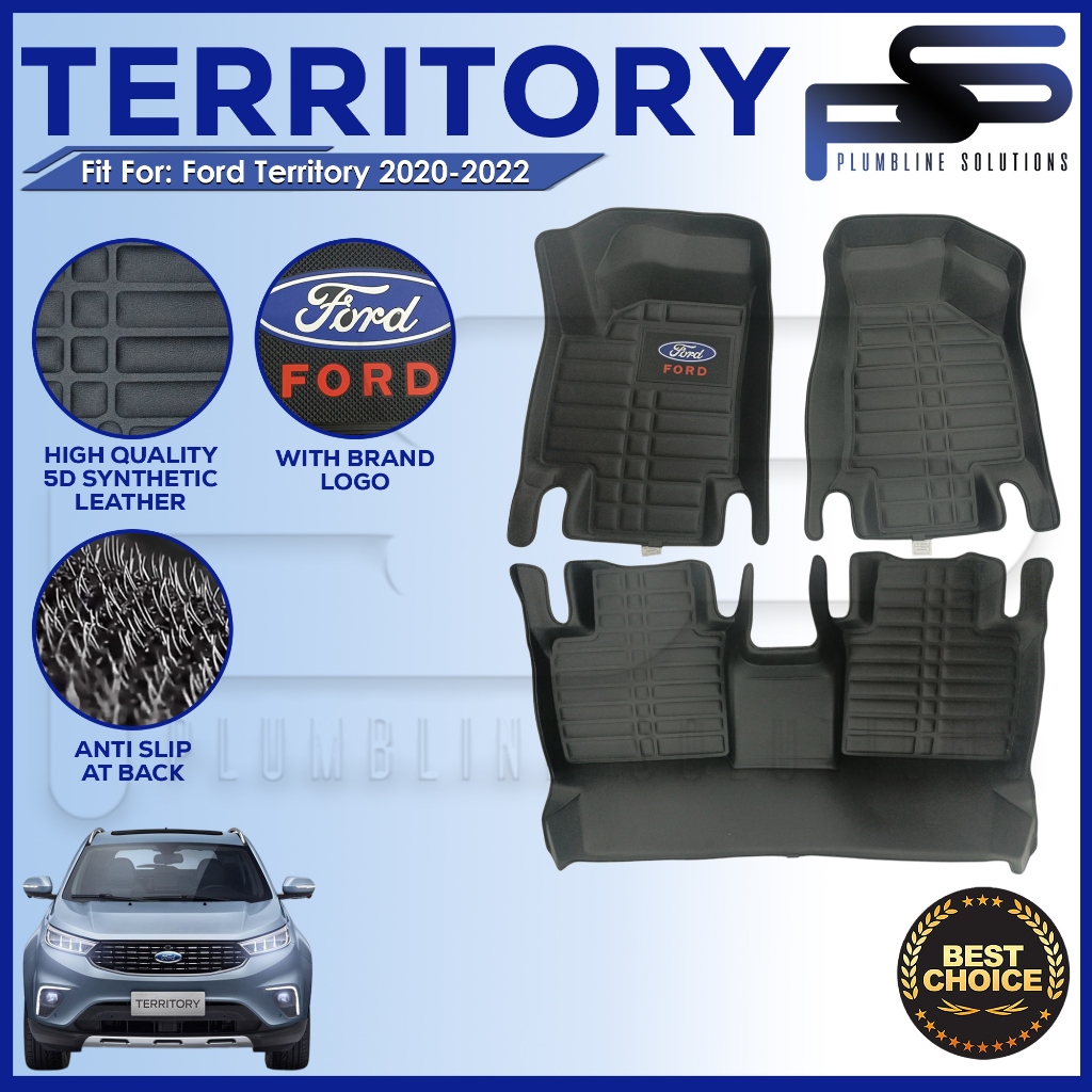 5D / Double Layer / TPE Deep Dish Matting for Ford Territory 2020 2021 ...