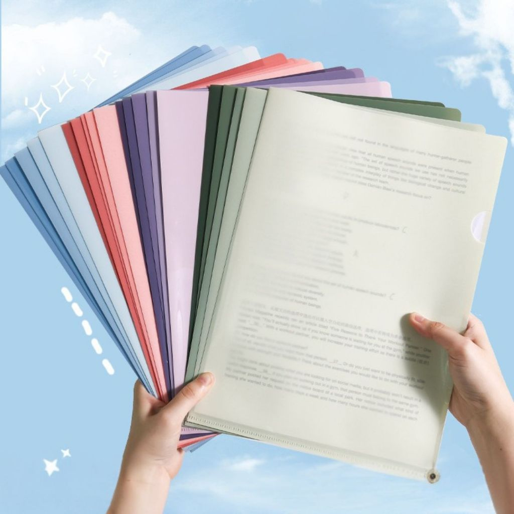 5pcs/set Durable Colorful Plastic PP Transparent Waterproof A4 size ...