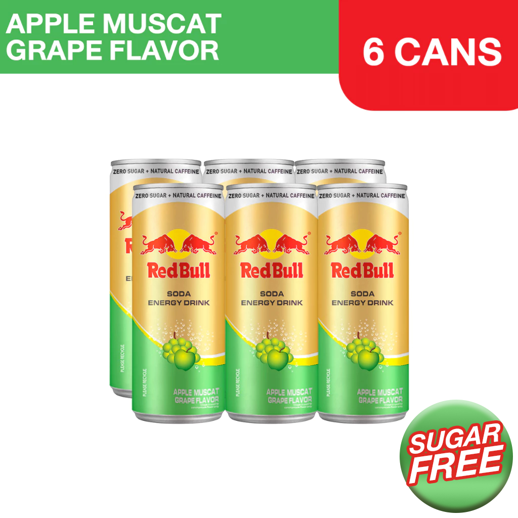 Red Bull Soda Energy Drink Apple Muscat Grape 250ml x 6 cans | Shopee ...