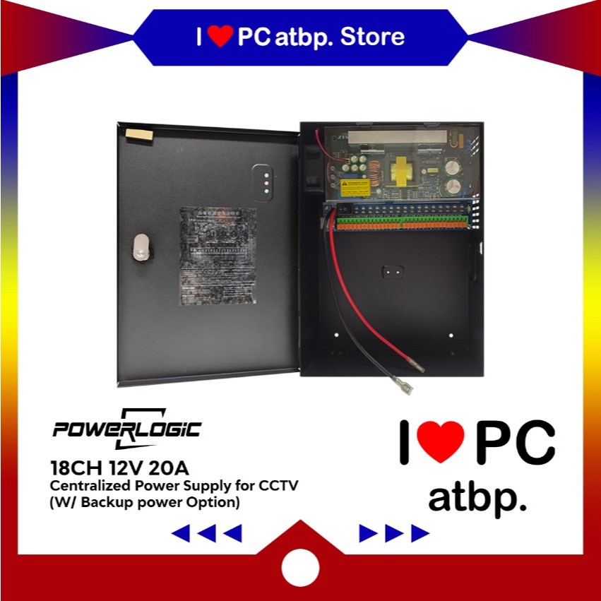 POWERLOGIC Centralized Power Supply for CCTV (18CH,12V,20A w/ Power ...