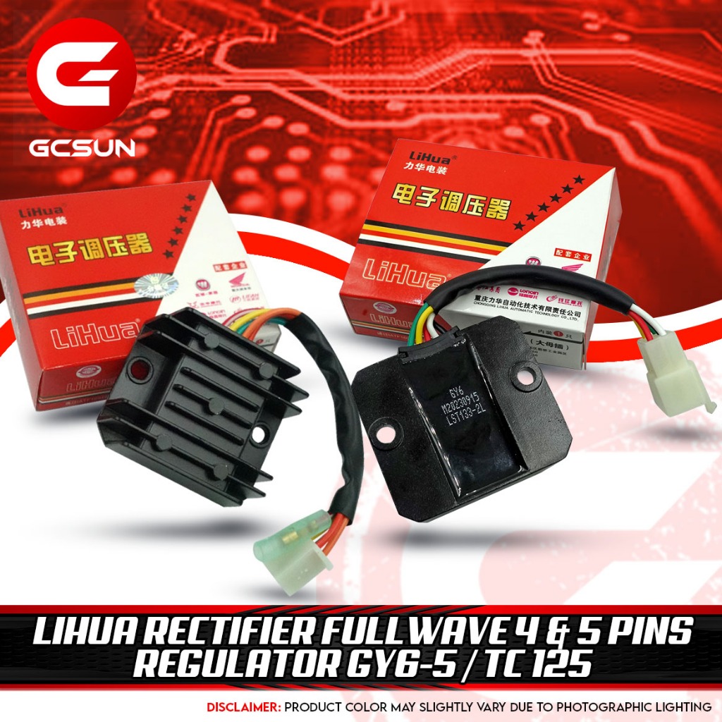 LIHUA RECTIFIER FULLWAVE ( 4 PINS & 5 PINS ) REGULATOR GY6 / TC 125 ...