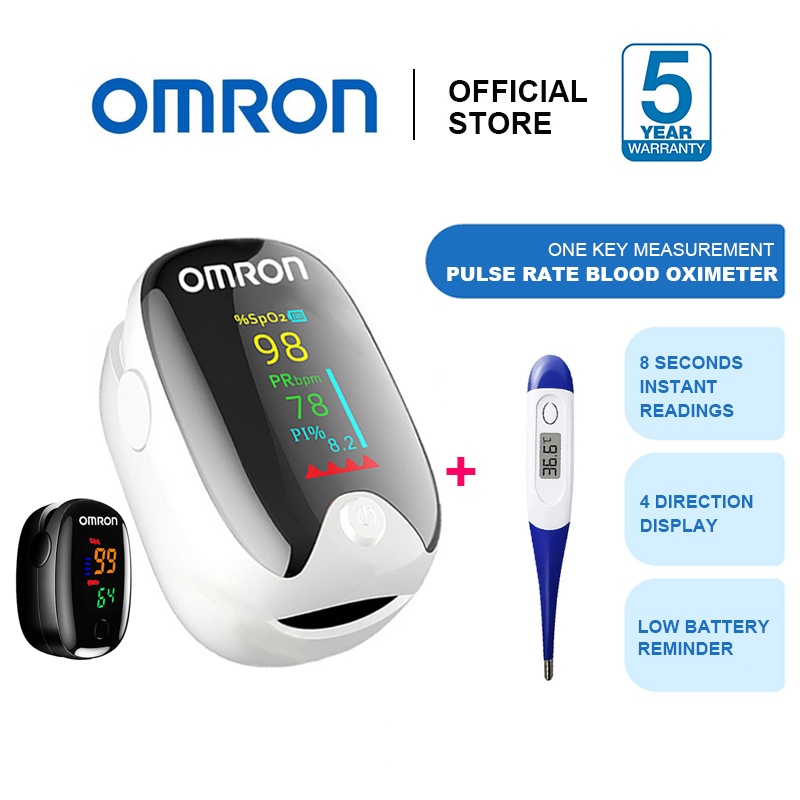 Omron Finger Pulse Oximeter Mini Portable Blood Oxygen & Heart Rate ...