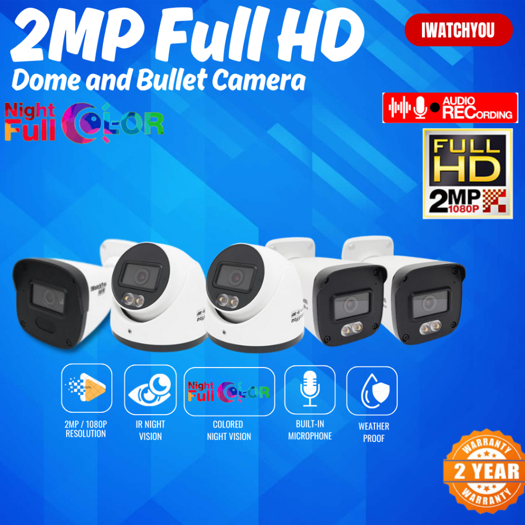 IWY AHD 1080P/2.0MP AHD Analog CCTV Camera with Built-inMic & Night ...