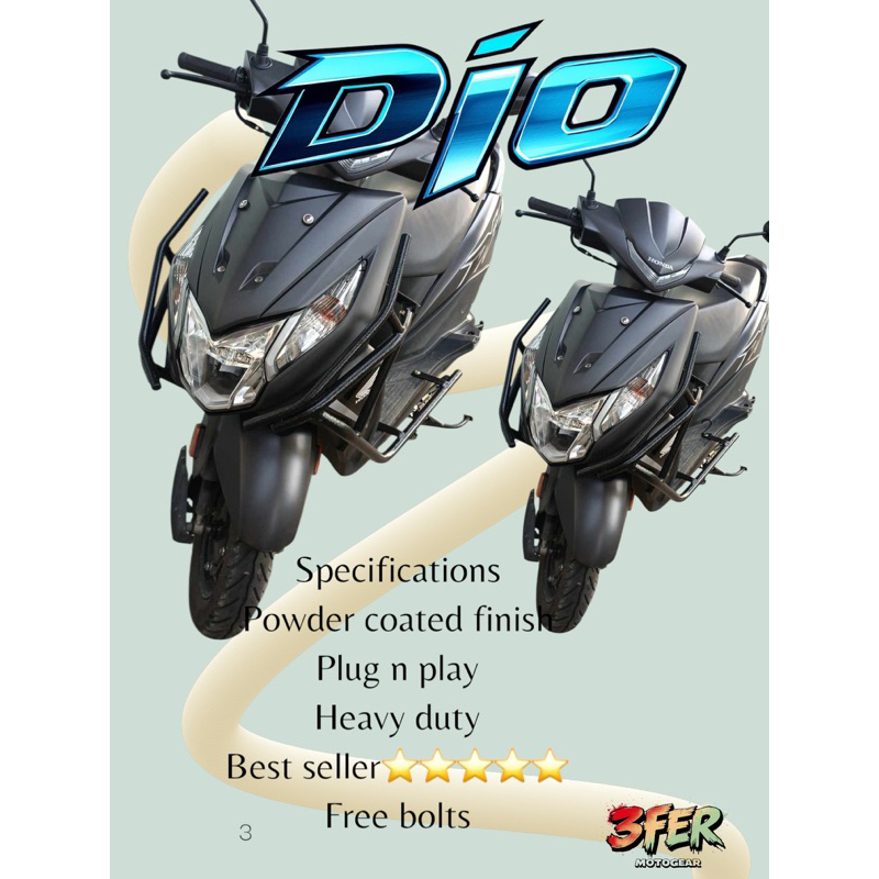 HONDA DIO CRASH GUARD POWDER COATED FINISH HEAVY DUTY AND HIGH QUALITY ...