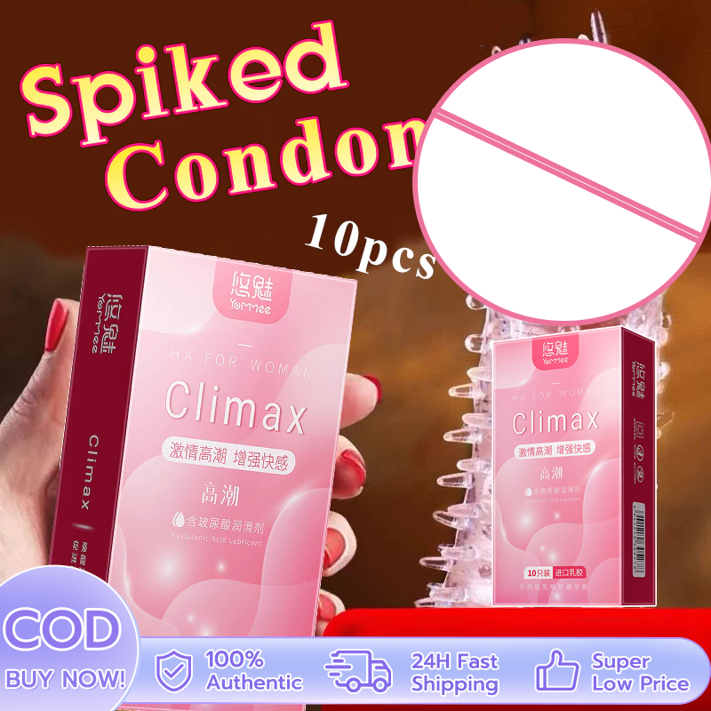 YOMEE 1box 10pcs orgasm condom with spike ultra thin trust comdom for ...