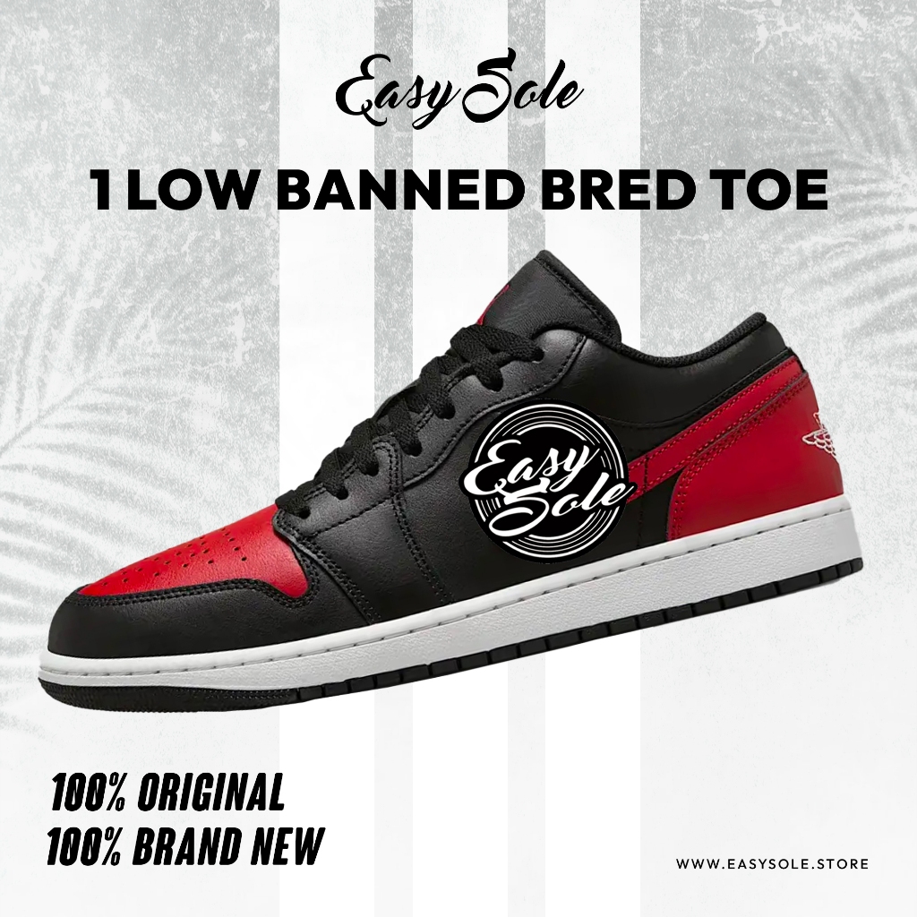 [ EASY SOLE ORIGINAL ] J1 Low Banned Bred Toe | Shopee Philippines