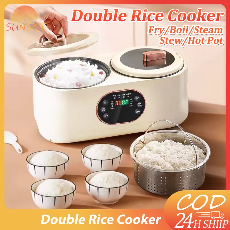 Double Rice Cooker Multi-function Non-stick Mini Double Bile Electric ...