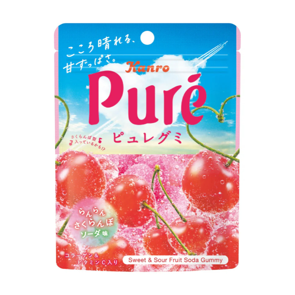 NEW 2025 Kanro Pure Gummy Candy – Ranran Cherry Soda Flavor (Japan ...