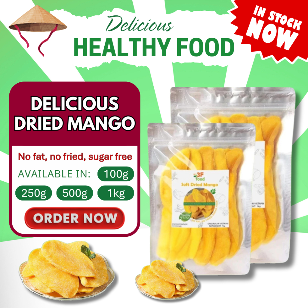 3F FOOD Dried Mangoes Fruit Snack Dried Mango from Vietnam - 100g/250g ...