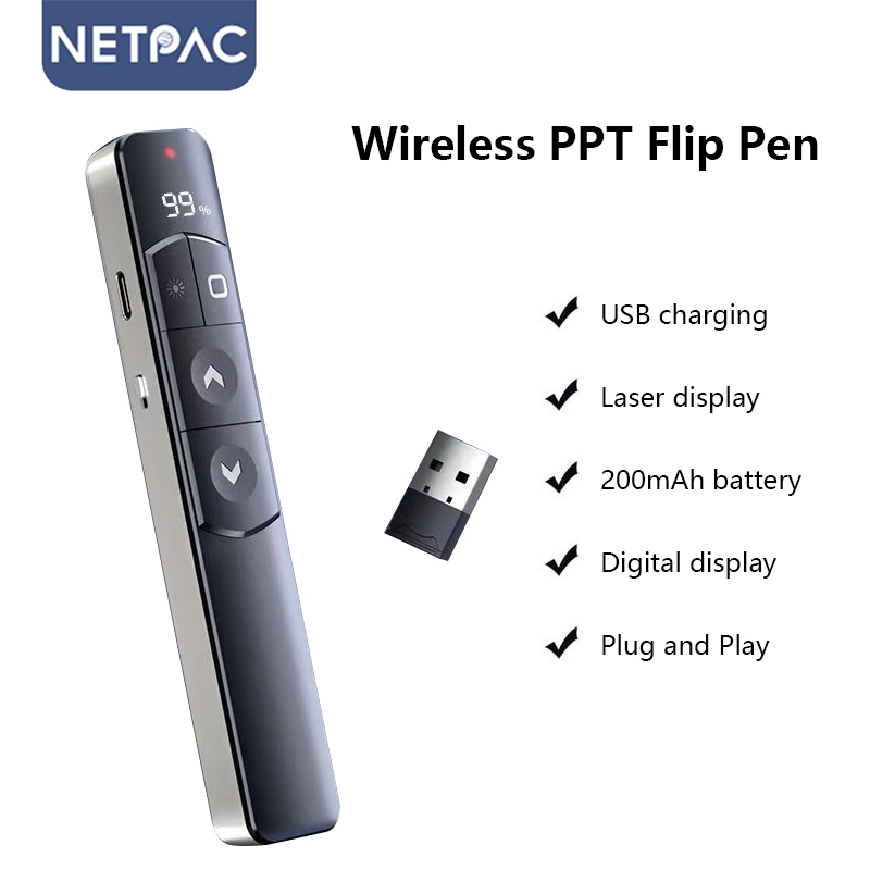 2.4GHz Wireless Presenter Remote Clicker Presentation USB Control Laser ...
