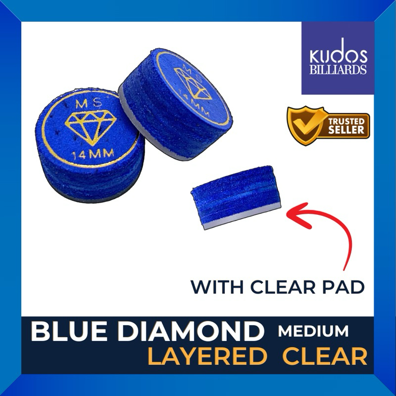 Kudos Billiards Blue Diamond Cue Tip with Clear Pad | Shopee Philippines