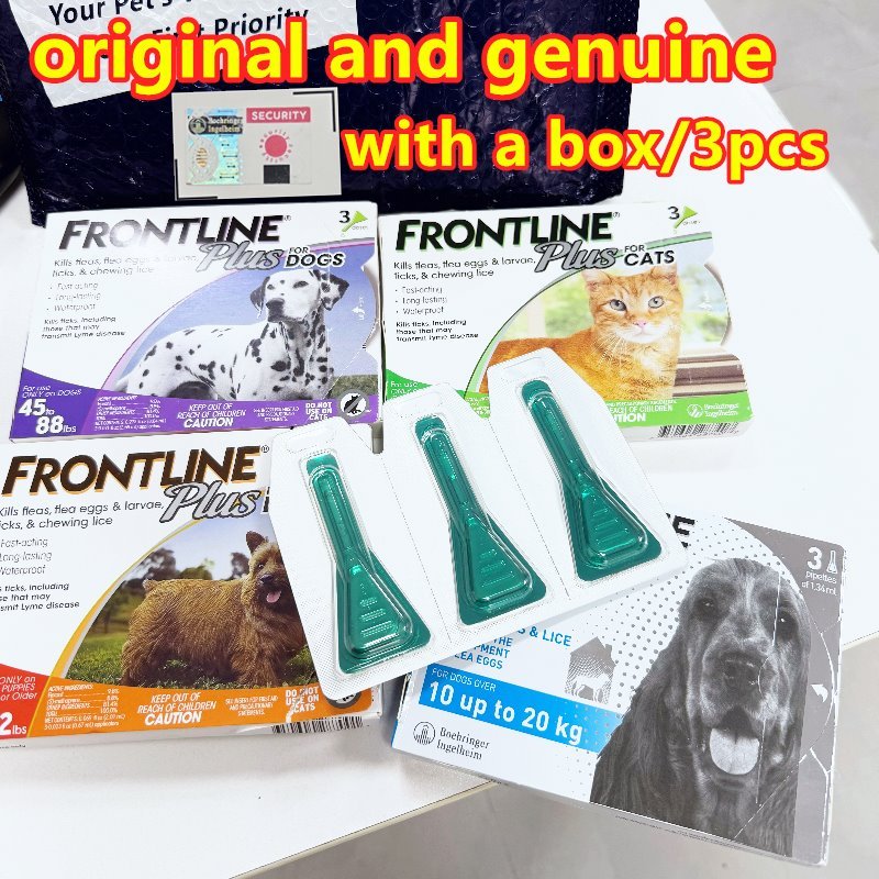 3pcs FRONTLINE Plus Anti Ticks and Fleas Control for Dogs and Cats ...