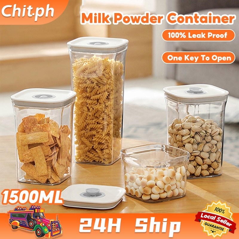 CHIT Milk Powder Container with Scraper Pop Up Food Container Airtight ...