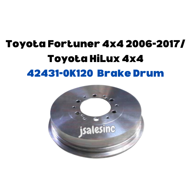Toyota Fortuner 4x4 2006-2017/Toyota HiLux 4x4 Brake Drum (Hi-Lux / Hi ...