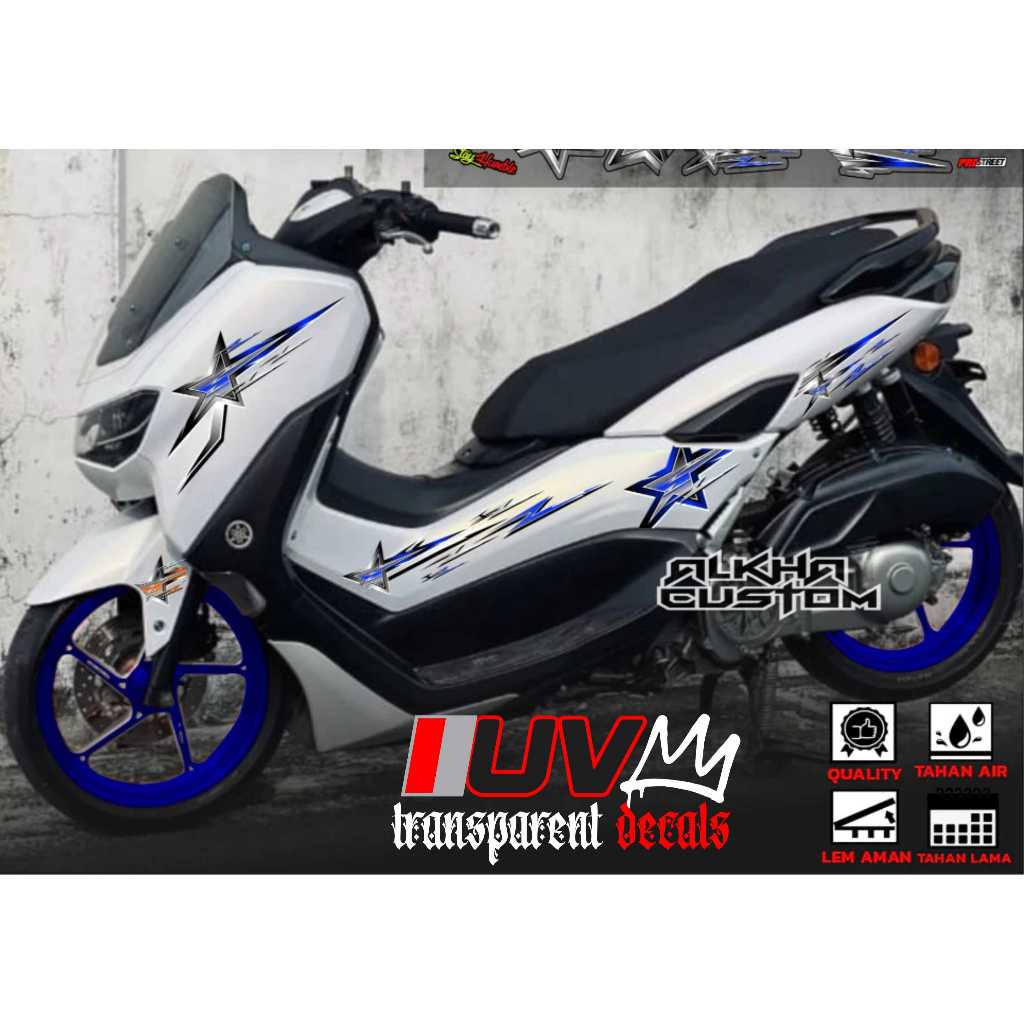 TRANSPARENT UV NMAX 155 V2 STAR DESIGN DECALS | Shopee Philippines