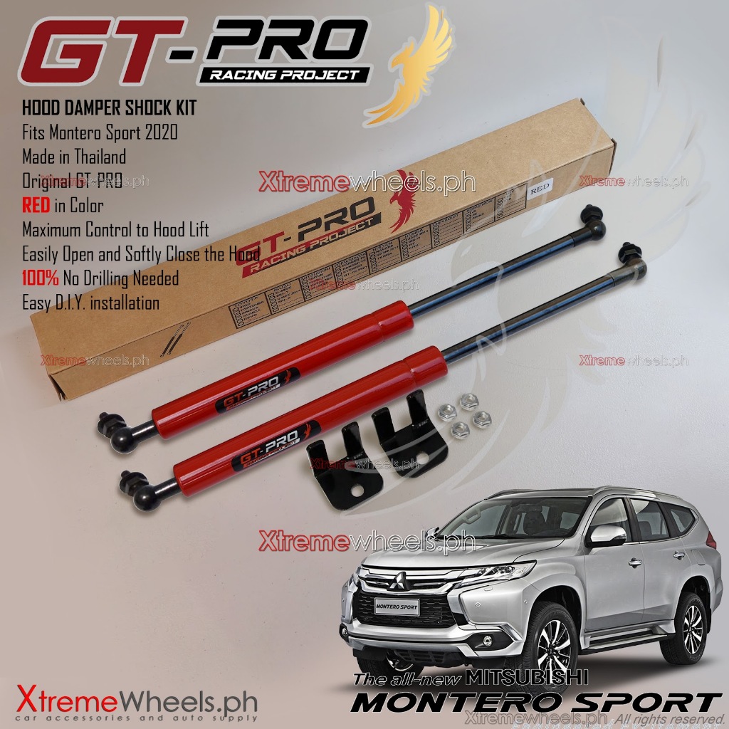 Mitsubishi Montero 2016 to 2025 Red Original GT-Pro Hood Damper Shock ...
