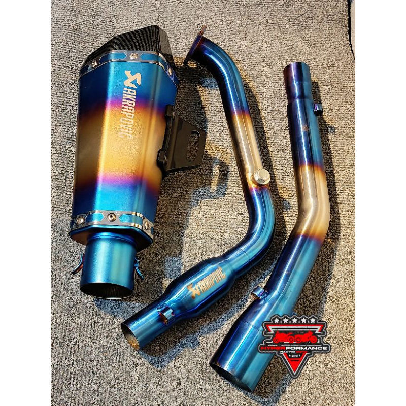 YAMAHA R15 XSR MT15 MUFFLER EXHAUST PIPE | BLUISH AKRAPOVIC TITANIUM ...