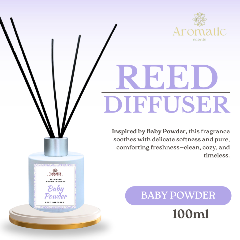 Baby Powder Reed Diffuser Oil 100ml with 5pcs Reed Stick Home Fragrance ...