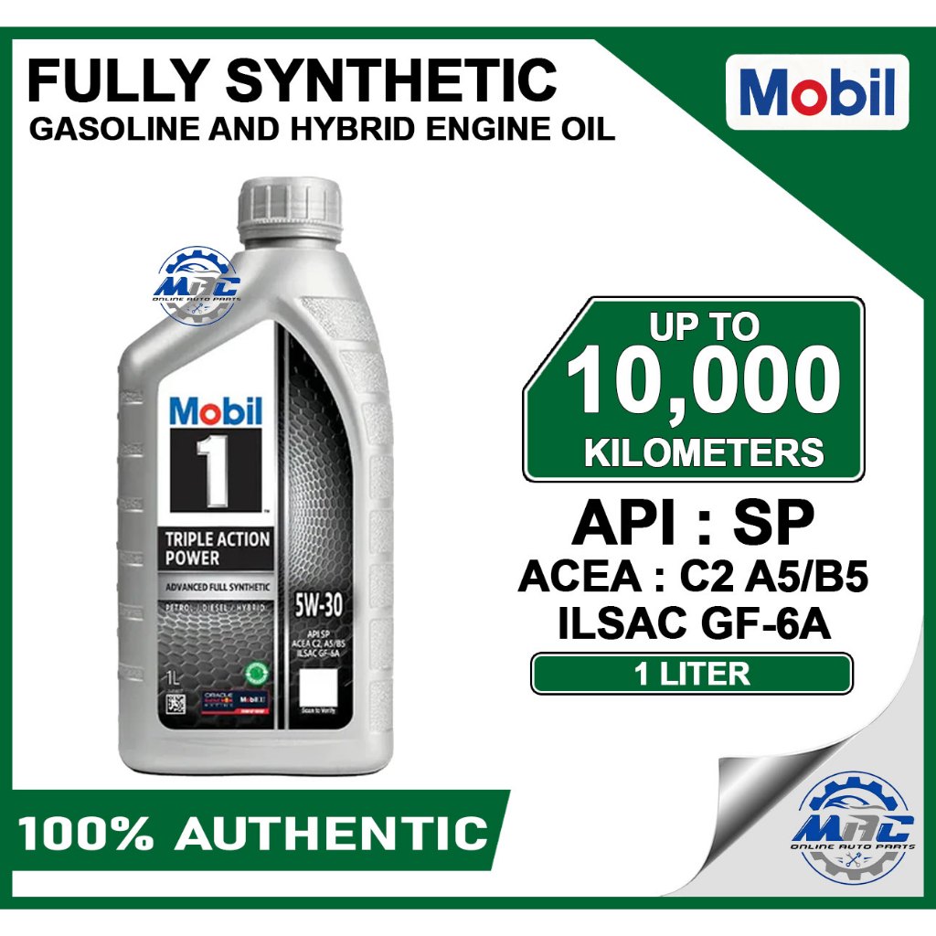 mobil 1 triple action power 5w-30 1 liter Gasoline and Hybrid Engine ...
