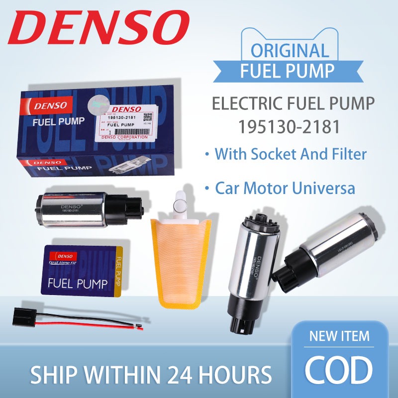 DENSO Electric Fuel Pump 195130-2181 With Socket And Filter For Fuel ...