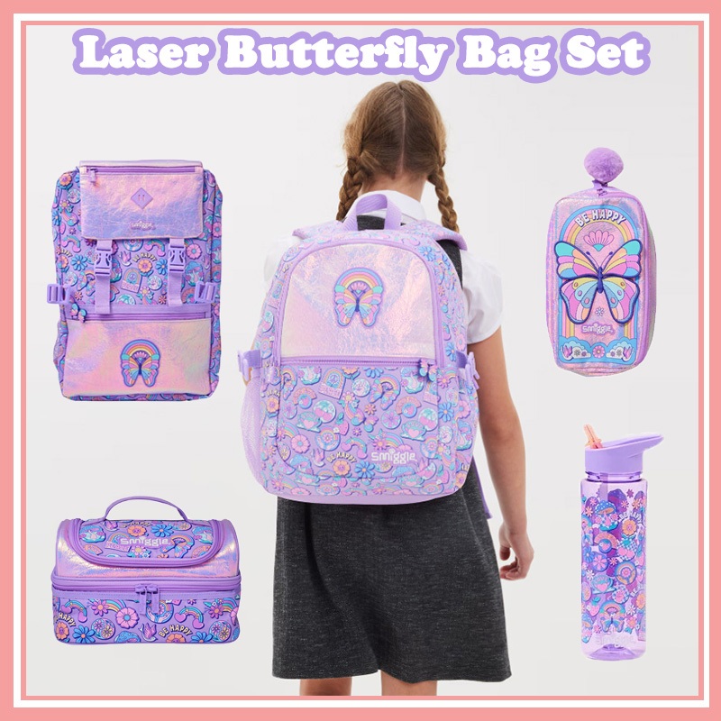 【Fast Shipping】Smiggle Purple Laser Butterfly Backpack | Shopee Philippines