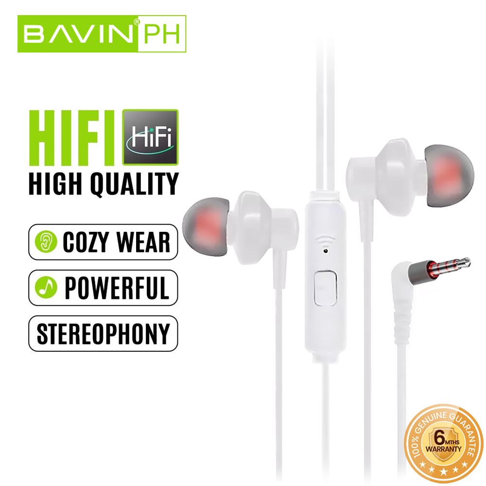 BAVIN HX828 HiFi Earphone 3.5mm Elbow Audio Jack | Shopee Philippines