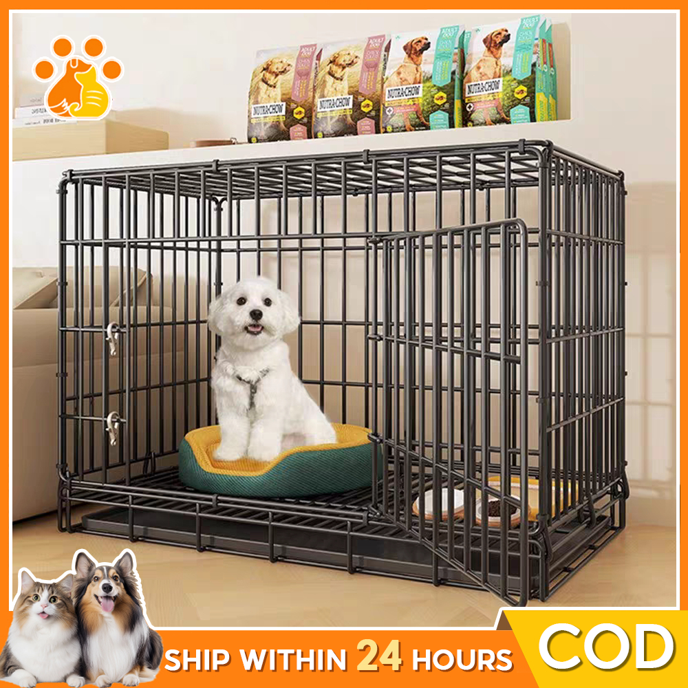 【IN STOCK】Dogs Cage Collapsible Cage For Dog With Poop Tray Large Space ...