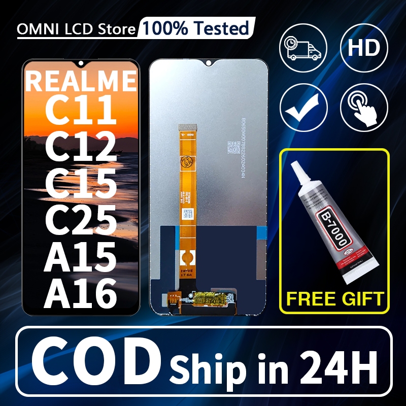 LCD For REALME C11-2020/C11-2021/C12/C15/C25/ OPPO A15/A15S/A16/A16S set full screen replacement ...