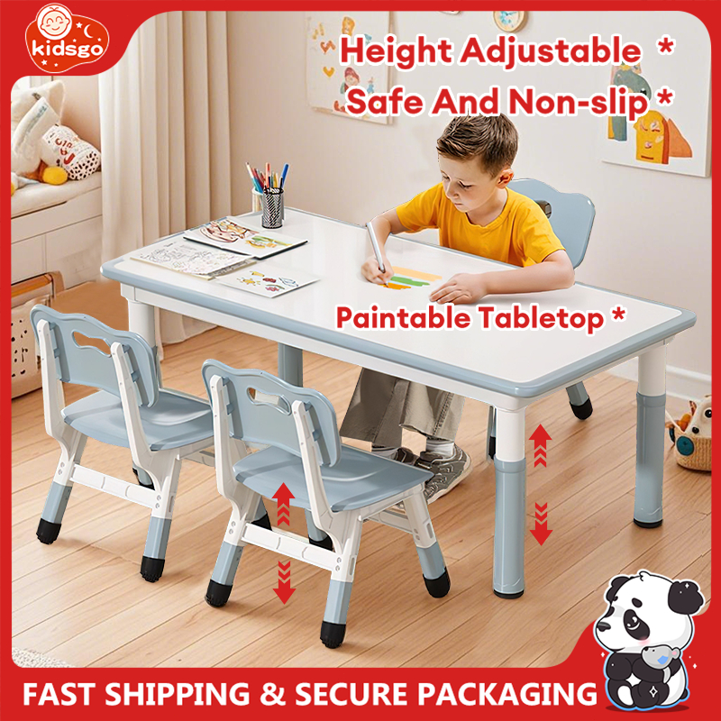 Study Table for Kids Paintable Tabletop Chair for Study Table Height ...