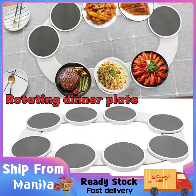 Rotating Dining Table Tray Portable Turntable Tray Set 360° Rotation ...