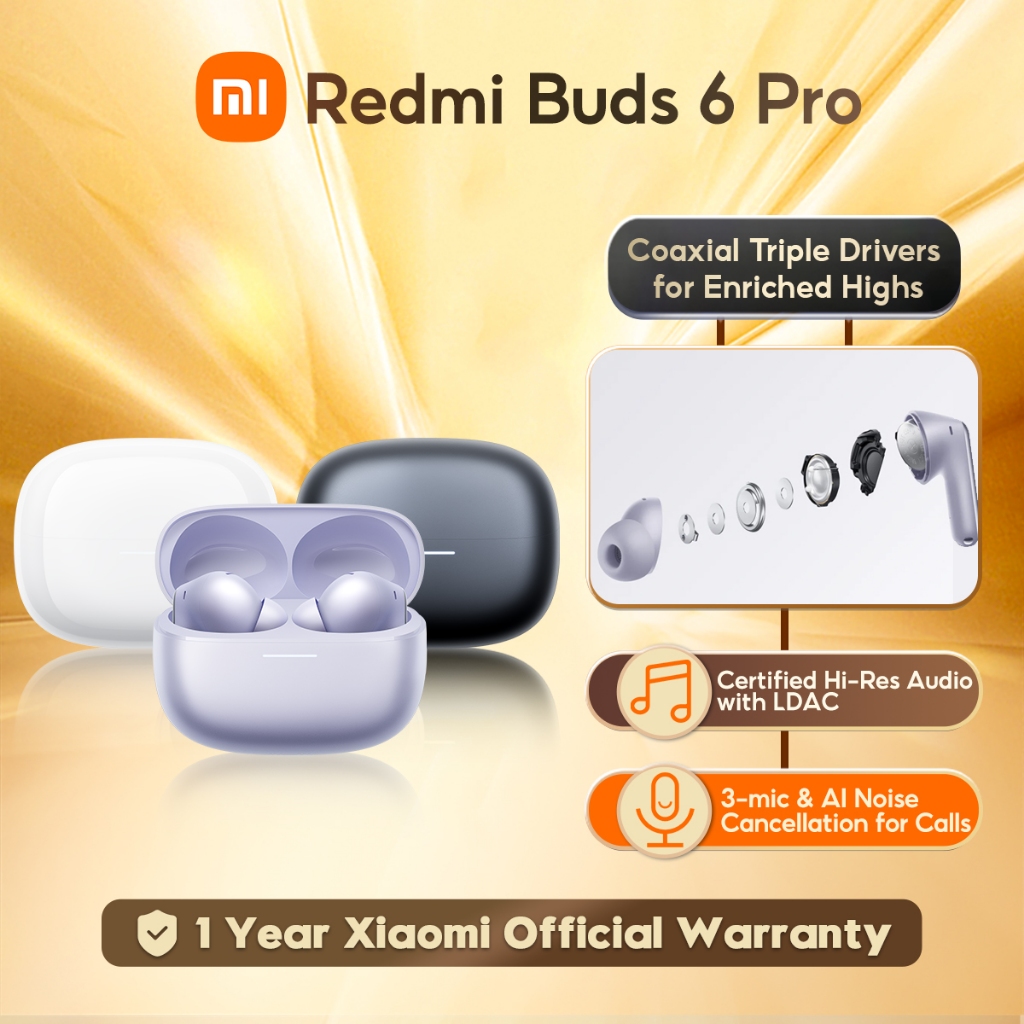 【New】Redmi Buds 6 Pro 55dB Active Noise Cancellation Multi-level ...