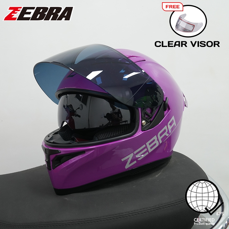 ZEBRA FF801 Helmet Full Face For Motorcycle Original Dual Visor ...