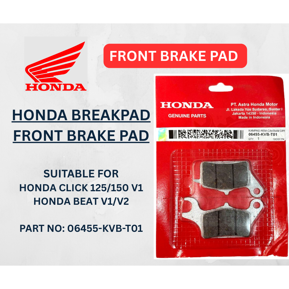 HONDA Brake Pad and Brake Shoe for HONDA CLICK V1 & HONDA BEAT V1/V2 ...