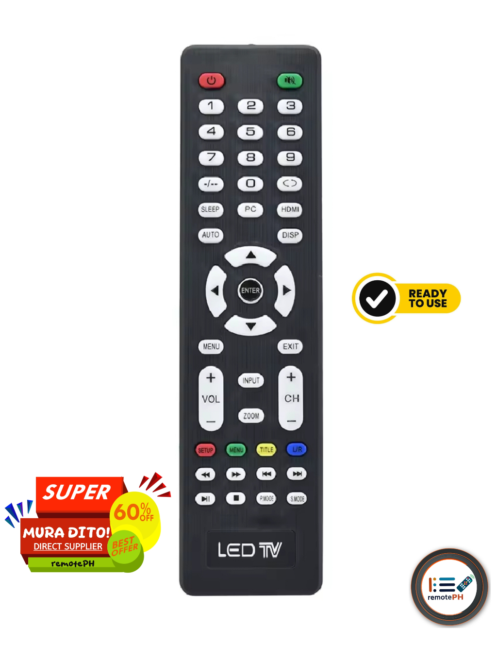 Pensonic LED TV Remote Control Compatible For Remote of the Same Shape ...