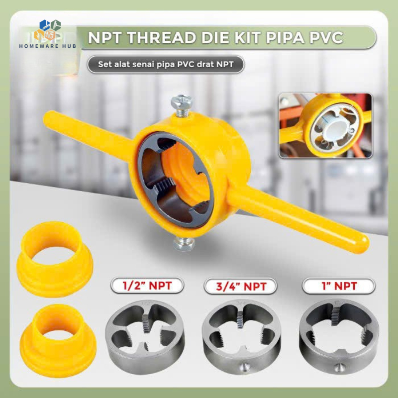 PVC Thread Maker Tool Pipe Threader Kit with 1/2 Inch 3/4 Inch 1 Inch ...