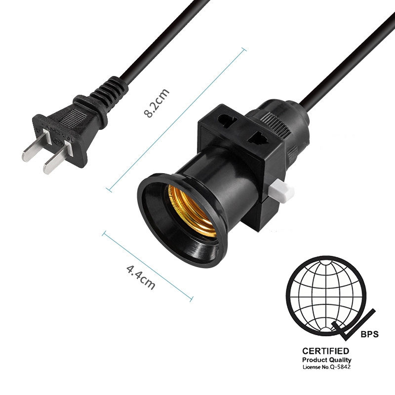 Bulb Extension With Outlet 5 Meter Lamp Socket Extension/Lamp Buld Port ...