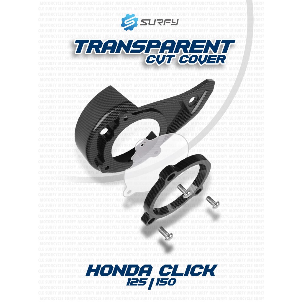 KNO Click 125i 150i Transparent Acrylic CVT Cover With Bolts Pulley ...