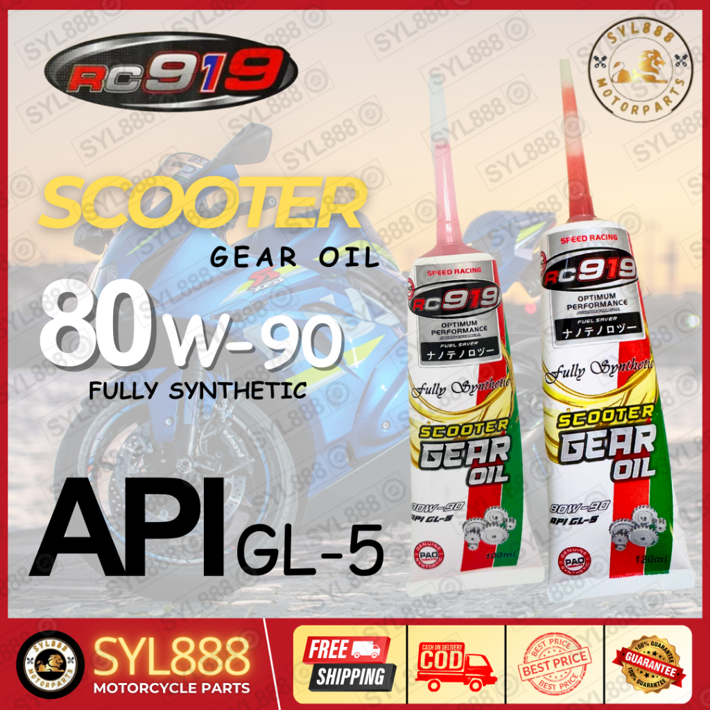 RC919 Fully Synthetic Scooter Gear Oil 80W-90 API-GL5 100ml/120ml ...